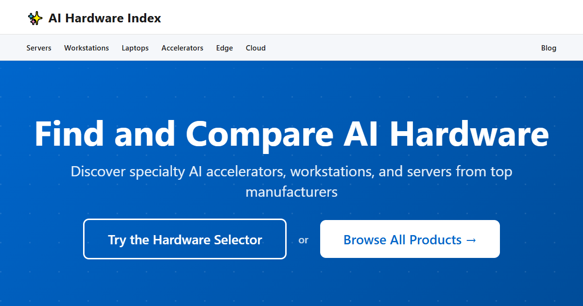 AI Hardware Index - Price Tracking for AI Servers, Workstations ...